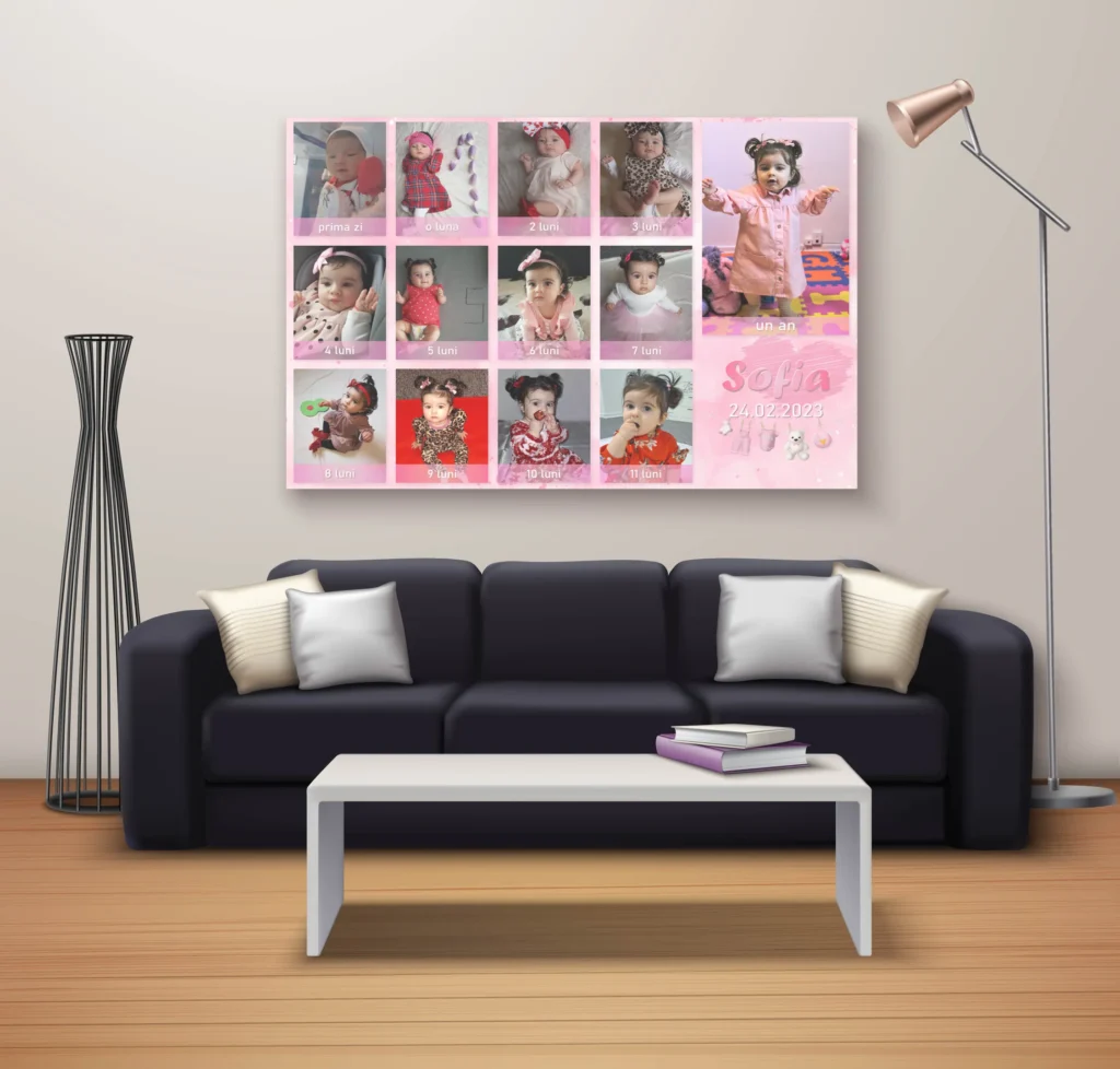 Canvas collage of your baby's first 12 months of life | Fastprint.dk