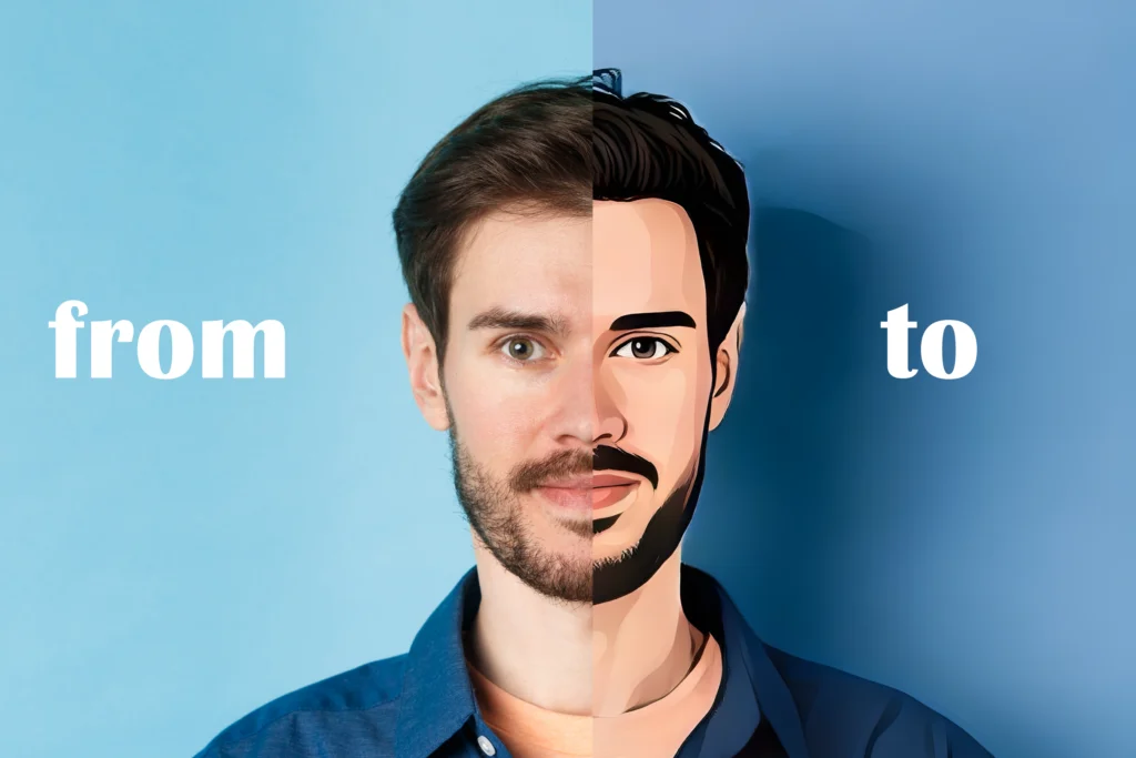 Canvas cartoonized portrait | Fastprint.dk